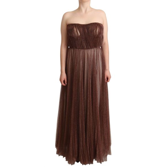 Dolce & Gabbana | Dresses | Dolce Gabbana Metallic Bronze Polyester ...